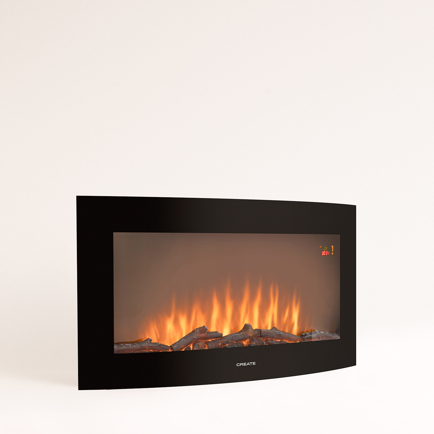 ELECTRIC FIRE L - 35 '' Curved Screen Electric Fireplace - Create Ikohs